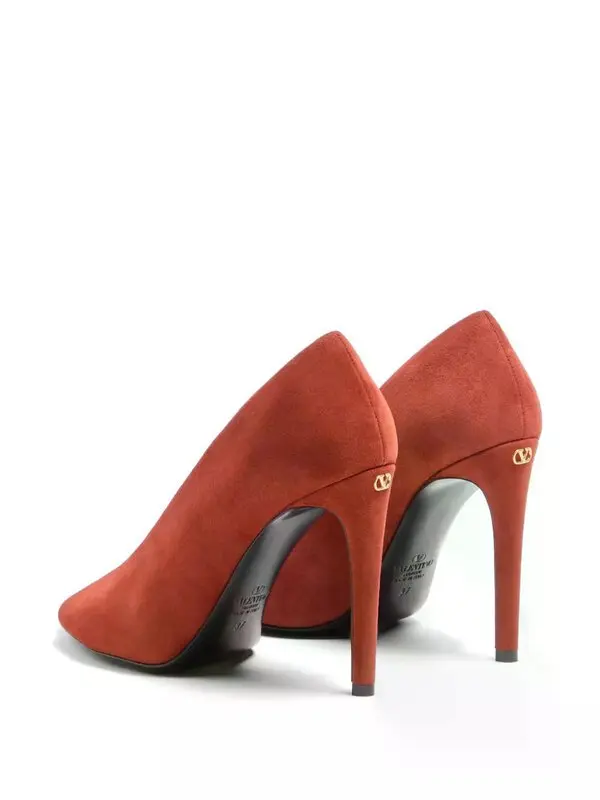 Valentino Garavani Open Toe Suede Pumps 105mm - Red