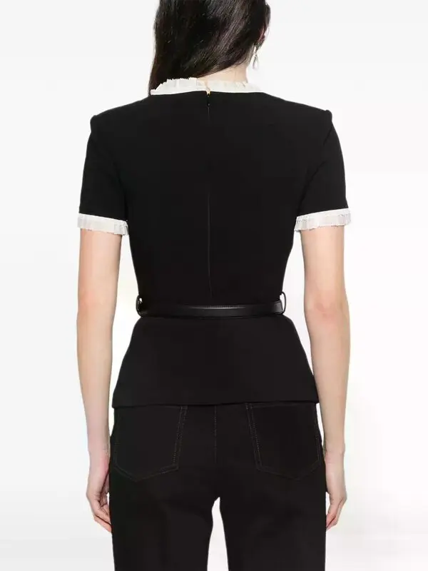 SELF-PORTRAIT Button-up Belted Blouse