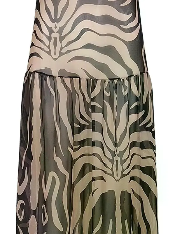 Johanna Ortiz Zebra-print Maxi Dress - Black
