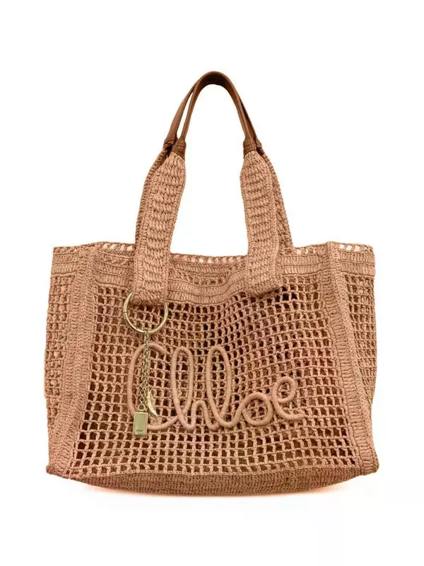 Chloé Logo Charm Tote - Neutrals