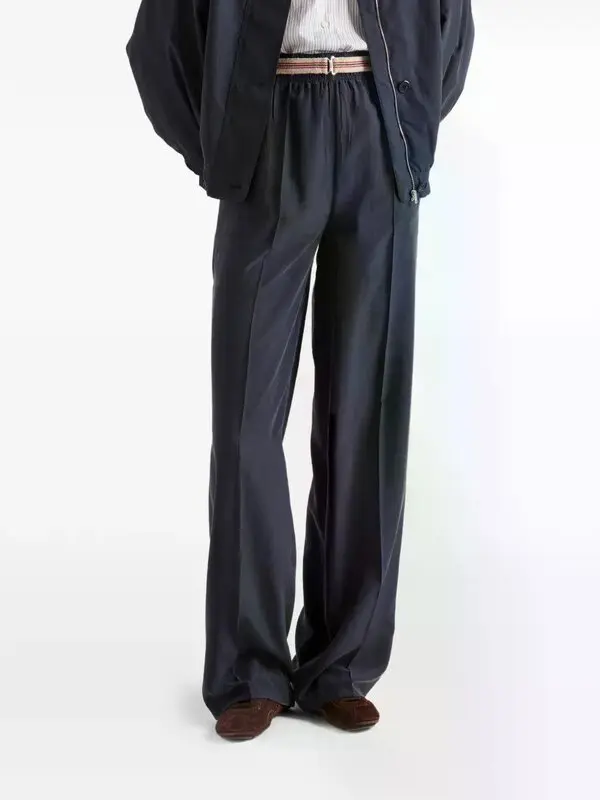 Prada Washed Silk Wide-leg Trousers
