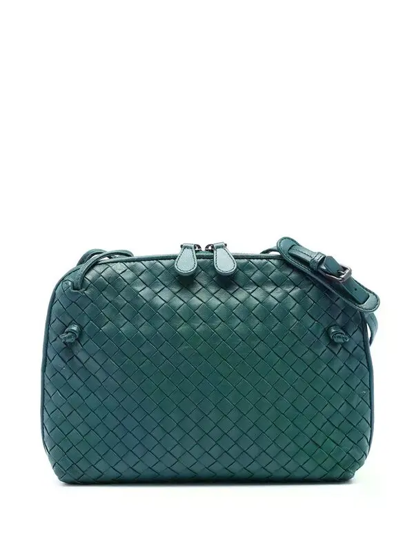 Bottega Veneta 2012-2026 Nappa Intrecciato Nodini Crossbody Bag - Blue