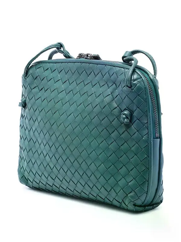 Bottega Veneta 2012-2026 Nappa Intrecciato Nodini Crossbody Bag - Blue