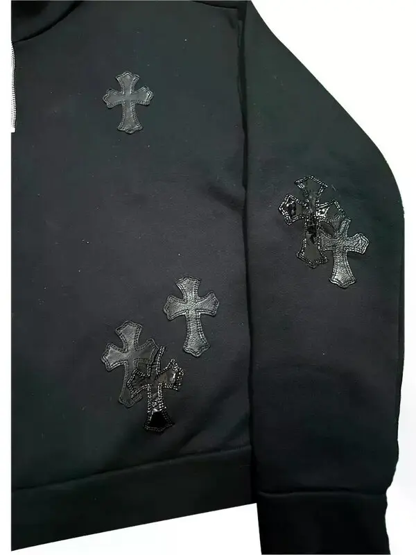 Chrome Hearts Cross-patch Quarter-zip Sweater - Black