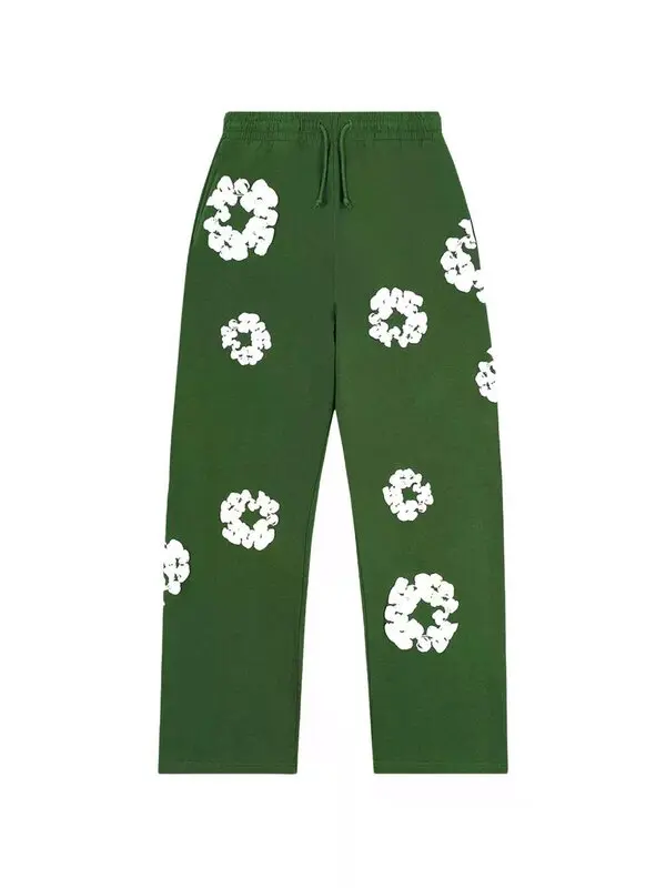 DENIM TEARS Wreath Open Hem Sweatpants - Green