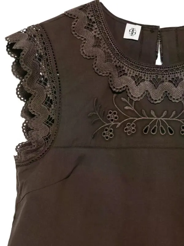 THE GARMENT Kirsten Lace Floral Top - Brown