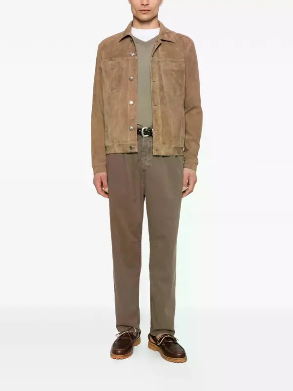 GIORGIO BRATO Button-up Leather Jacket - Neutrals