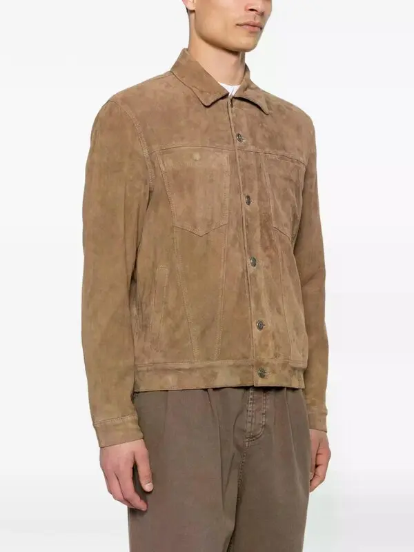 GIORGIO BRATO Button-up Leather Jacket - Neutrals