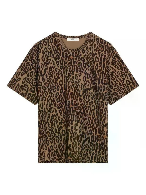 6397 Leopard-print Short-sleeve T-shirt - Brown