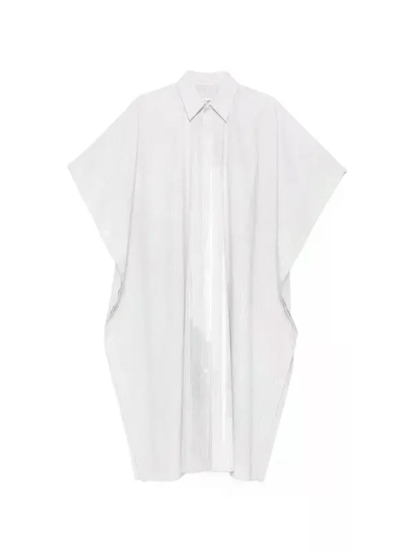 MAISON MARGIELA Striped Midi Shirt Dress - White