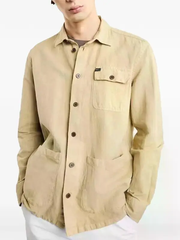FAY Oversized-pocket Shirt - Neutrals
