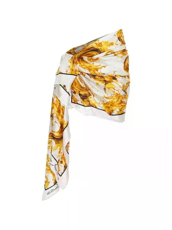 Versace Print-border Sarong - White