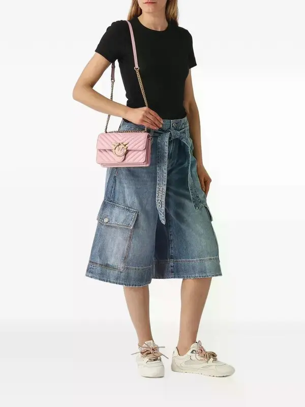Pinko Fine-rib T-shirt With Love Birds Embroidery