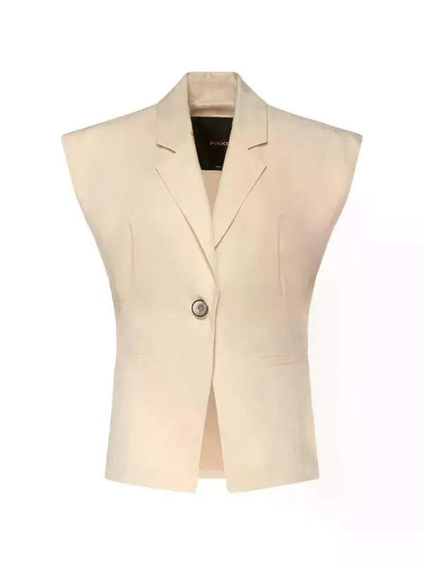 Pinko Sleeveless Rustic-effect Jacket - Neutrals