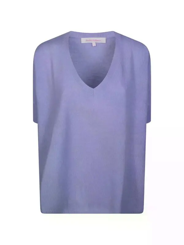 ABSOLUT CASHMERE V-neck Short-sleeve Cashmere T-shirt - Purple