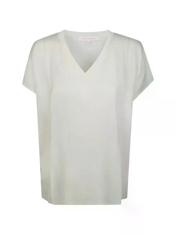 ABSOLUT CASHMERE V-neck Short-sleeved Cashmere T-shirt - Neutrals