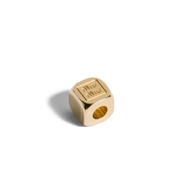 Miu Miu Enameled Metal Dice Charm - Vanilla