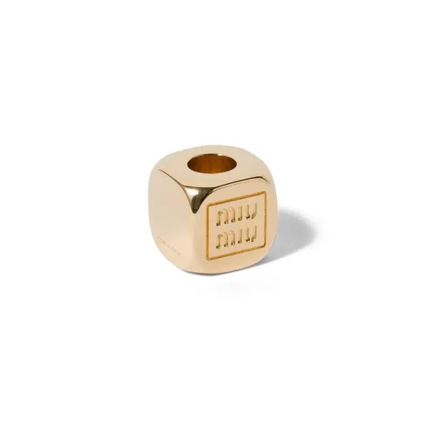 Miu Miu Enameled Metal Dice Charm - Vanilla