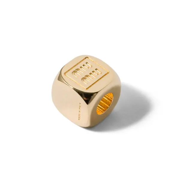 Miu Miu Enameled Metal Dice Charm - Vanilla
