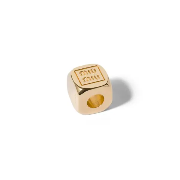 Miu Miu Enameled Metal Dice Charm - Red