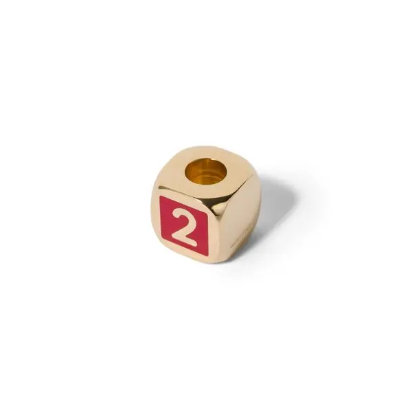 Miu Miu Enameled Metal Dice Charm - Red