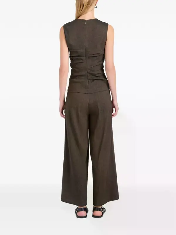 Proenza Schouler White Label Calla Pleated Palazzo Pants - Brown