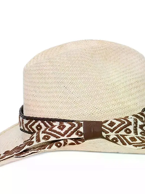 Johanna Ortiz Patterned Ribbon Wide Brim Hat