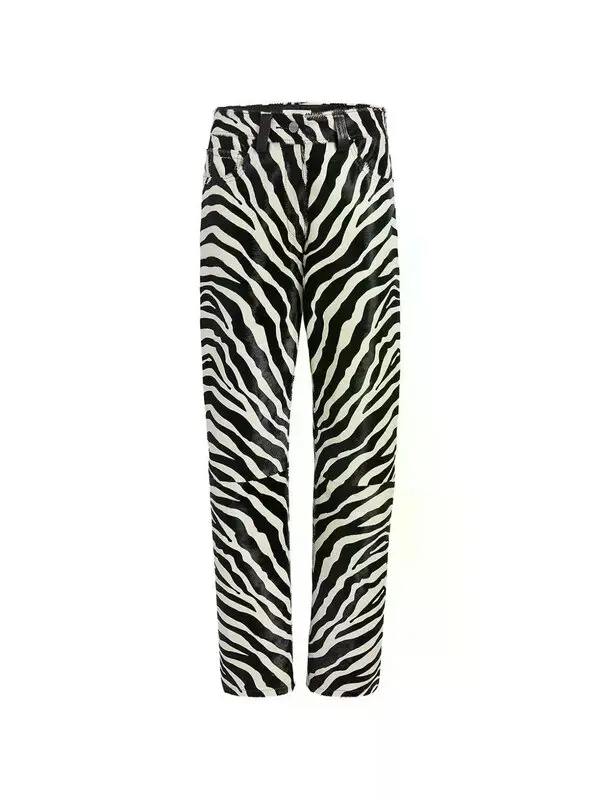 Khaite Callum Zebra Print Trousers - White