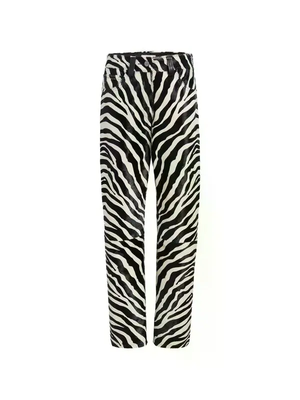 Khaite Callum Zebra Print Trousers - White
