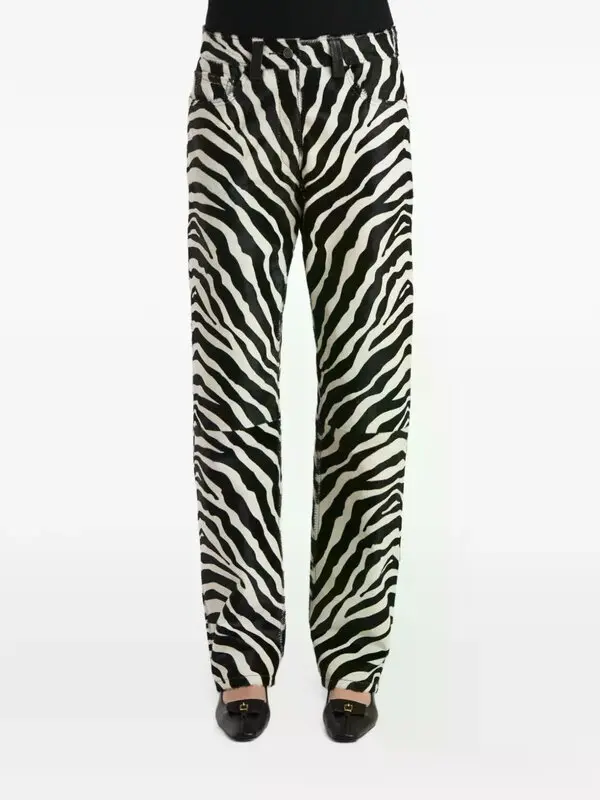 Khaite Callum Zebra Print Trousers - White