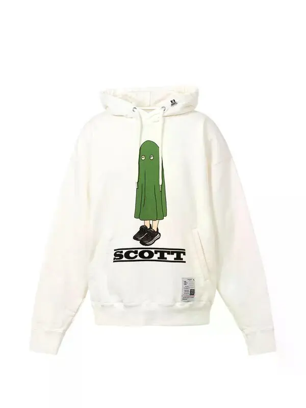 Mihara Yasuhiro Scott-print Hoodie - Neutrals