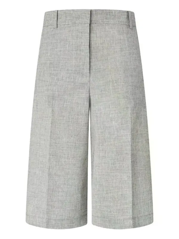 Pinko Slub Bermuda Shorts With Pressed Pleat Detail