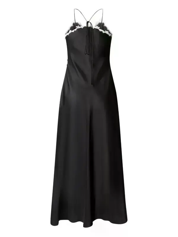 pinko black lace dress PINKO lace-panel Maxi Dress | Black