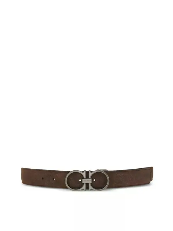 FERRAGAMO Adjustable Gancini Belt - Brown