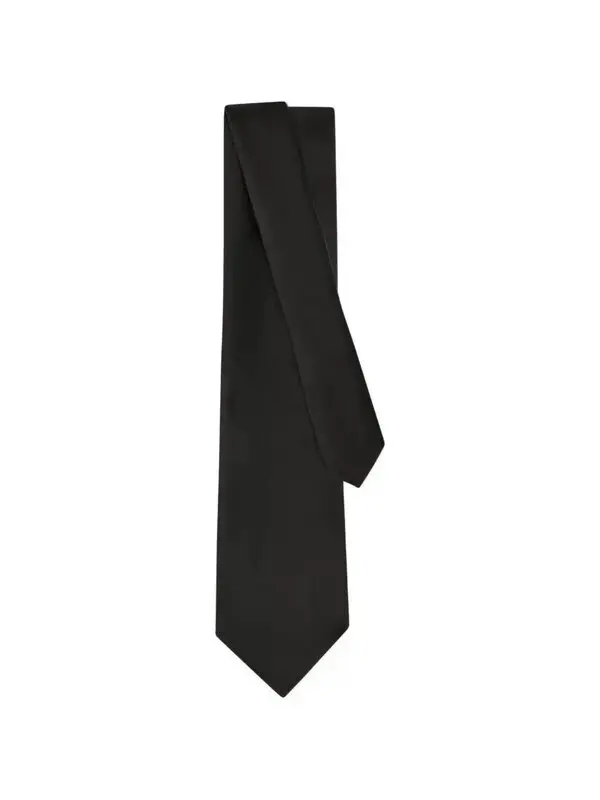FERRAGAMO Nappa Leather Tie - Black