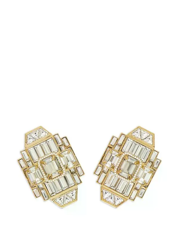 FERRAGAMO Déco Stud Earrings With Crystals - Gold