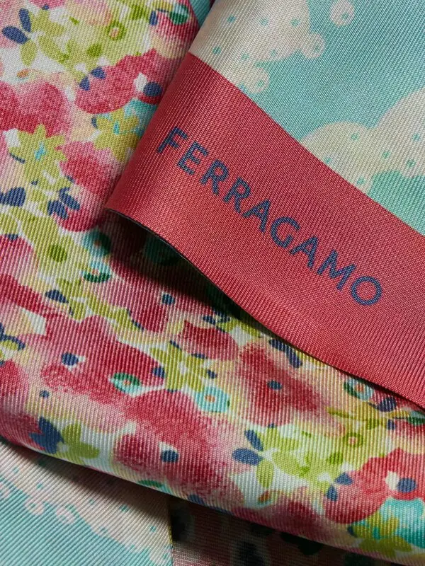 FERRAGAMO Palazzo Spini Feroni Print Mini Bandeau - Blue