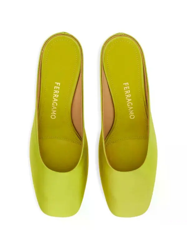 FERRAGAMO S-shaped Heeled Mules - Green