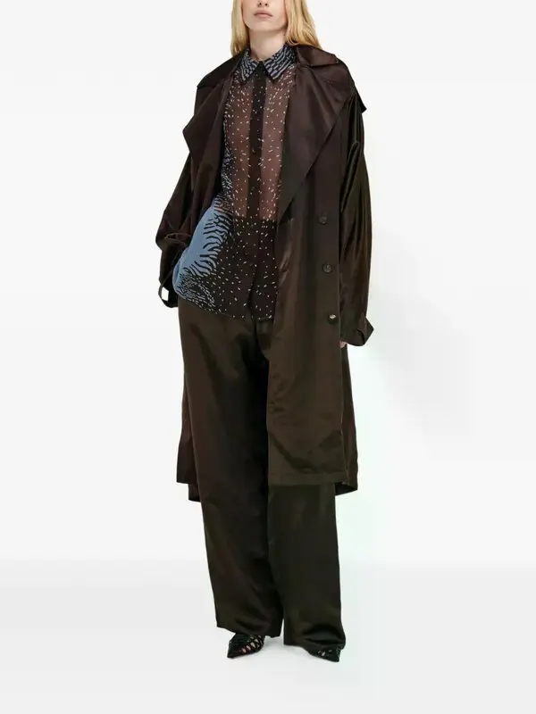 FERRAGAMO Silk Georgette Shirt - Brown