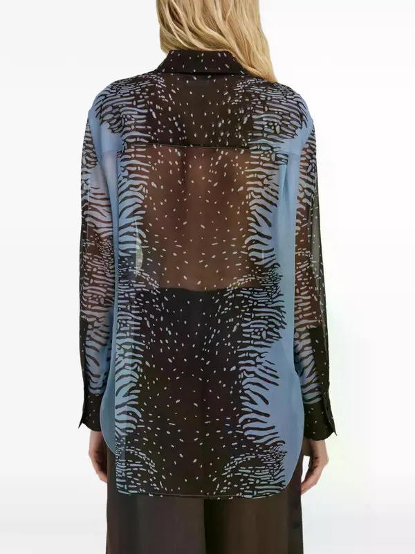 FERRAGAMO Silk Georgette Shirt - Brown