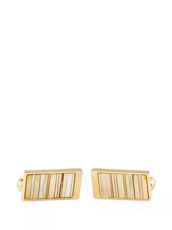 Paul Smith Striped Rectangular Cufflinks - Gold