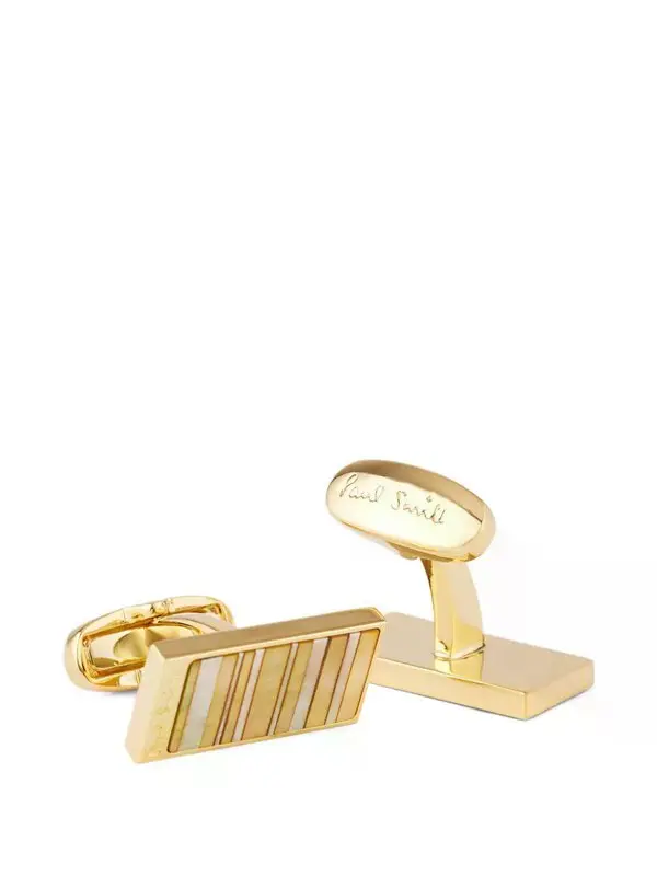 Paul Smith Striped Rectangular Cufflinks