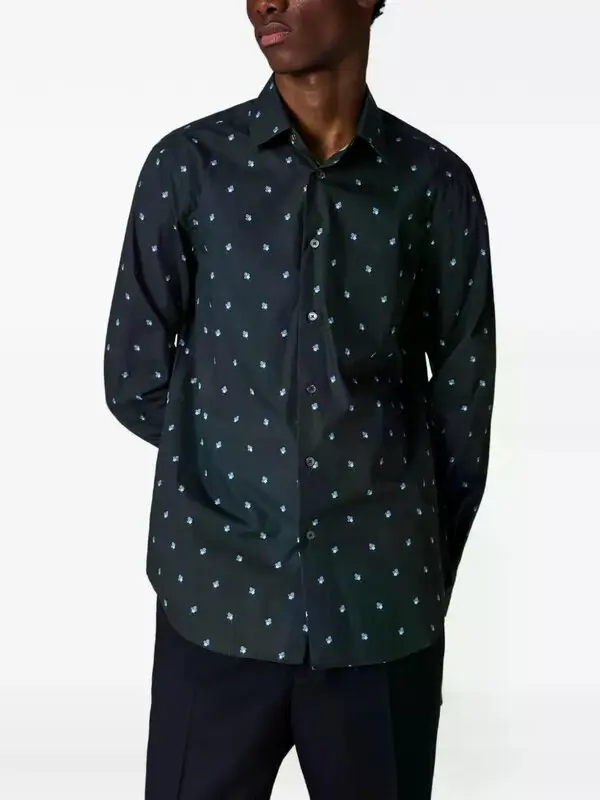 Paul Smith Tailored-fit 'ditsy Flower' Cotton Shirt - Blue