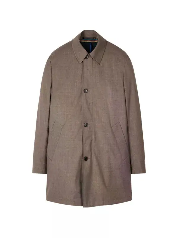 Paul Smith Button Wool Coat - Brown