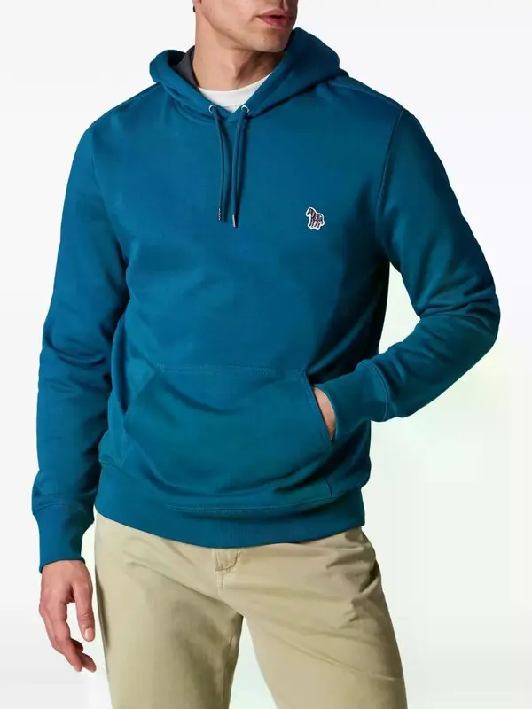Paul Smith Zebra-patch Hoodie - Blue