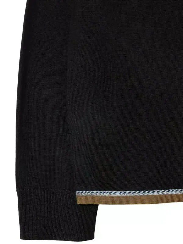 Paul Smith Zip Washable Merino Wool Polo Shirt
