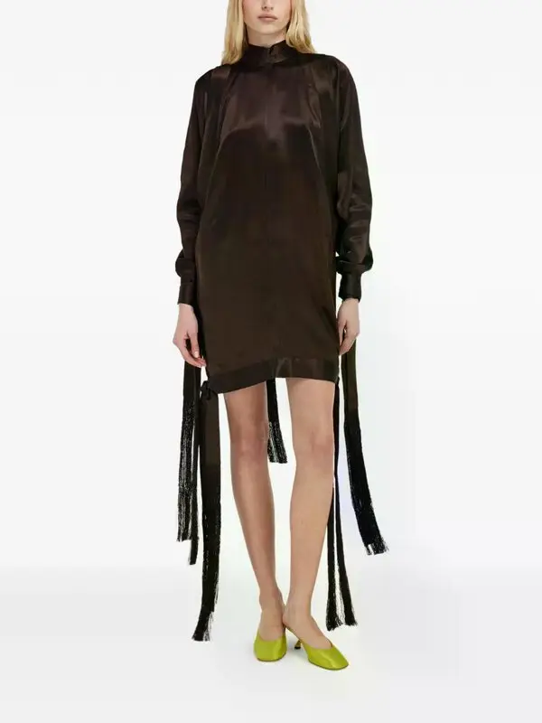 FERRAGAMO Satin Mini Dress - Brown