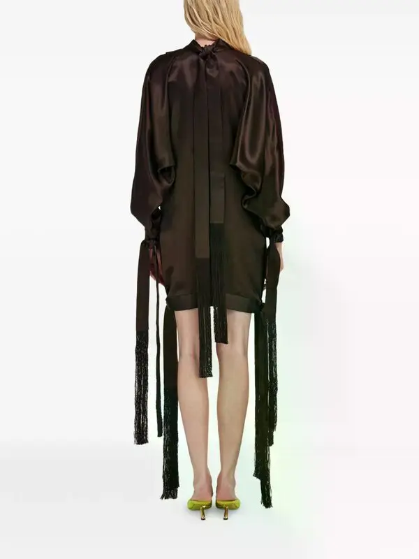 FERRAGAMO Satin Mini Dress - Brown
