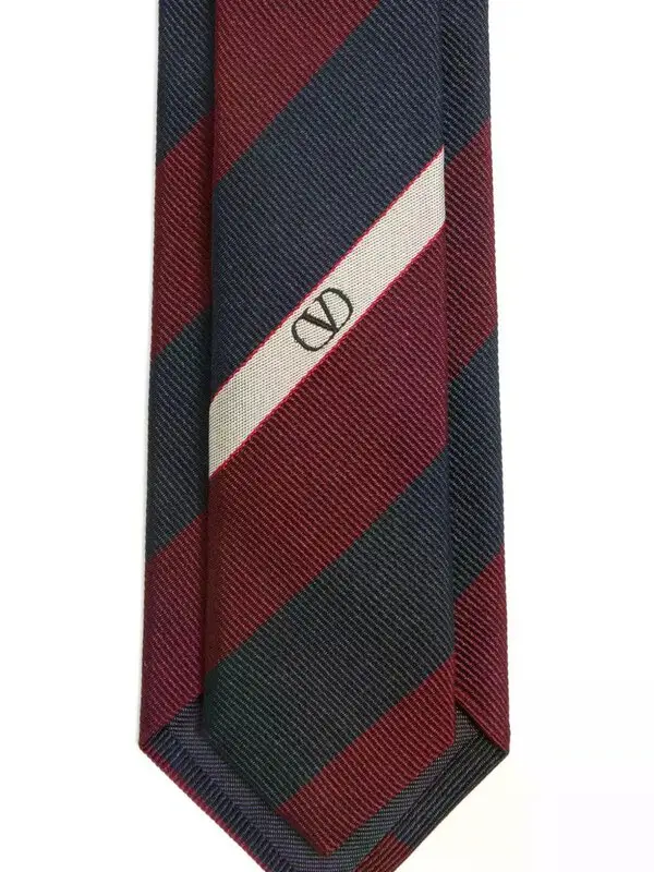 Valentino Garavani Regimental Jacquard Silk Tie - Blue