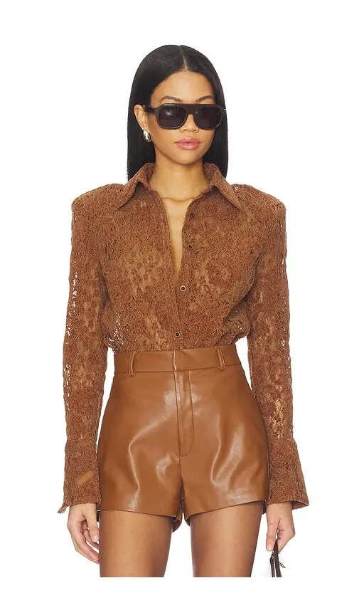 NONCHALANT LABEL Eliza Lace Shirt